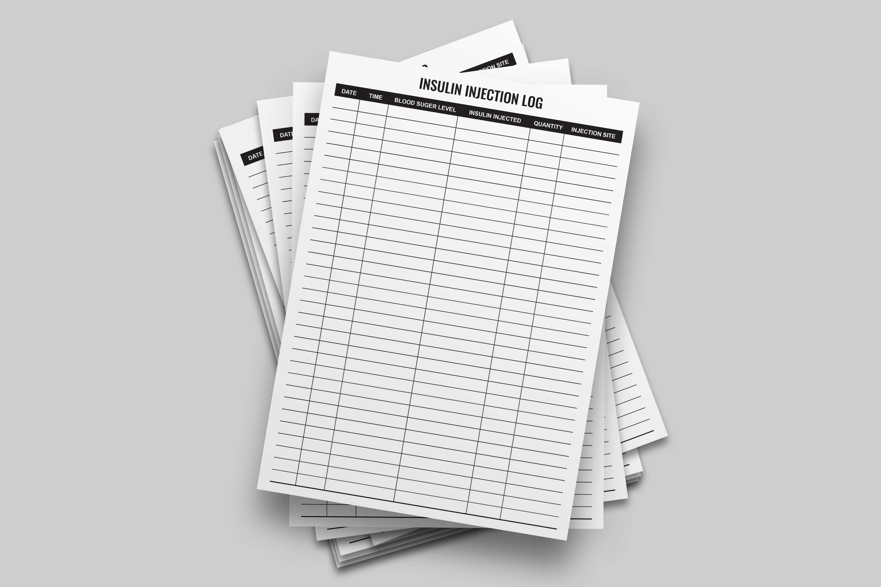 Insulin Injection Log,insulin Tracker,blood Sugar Tracker,diabetes ...