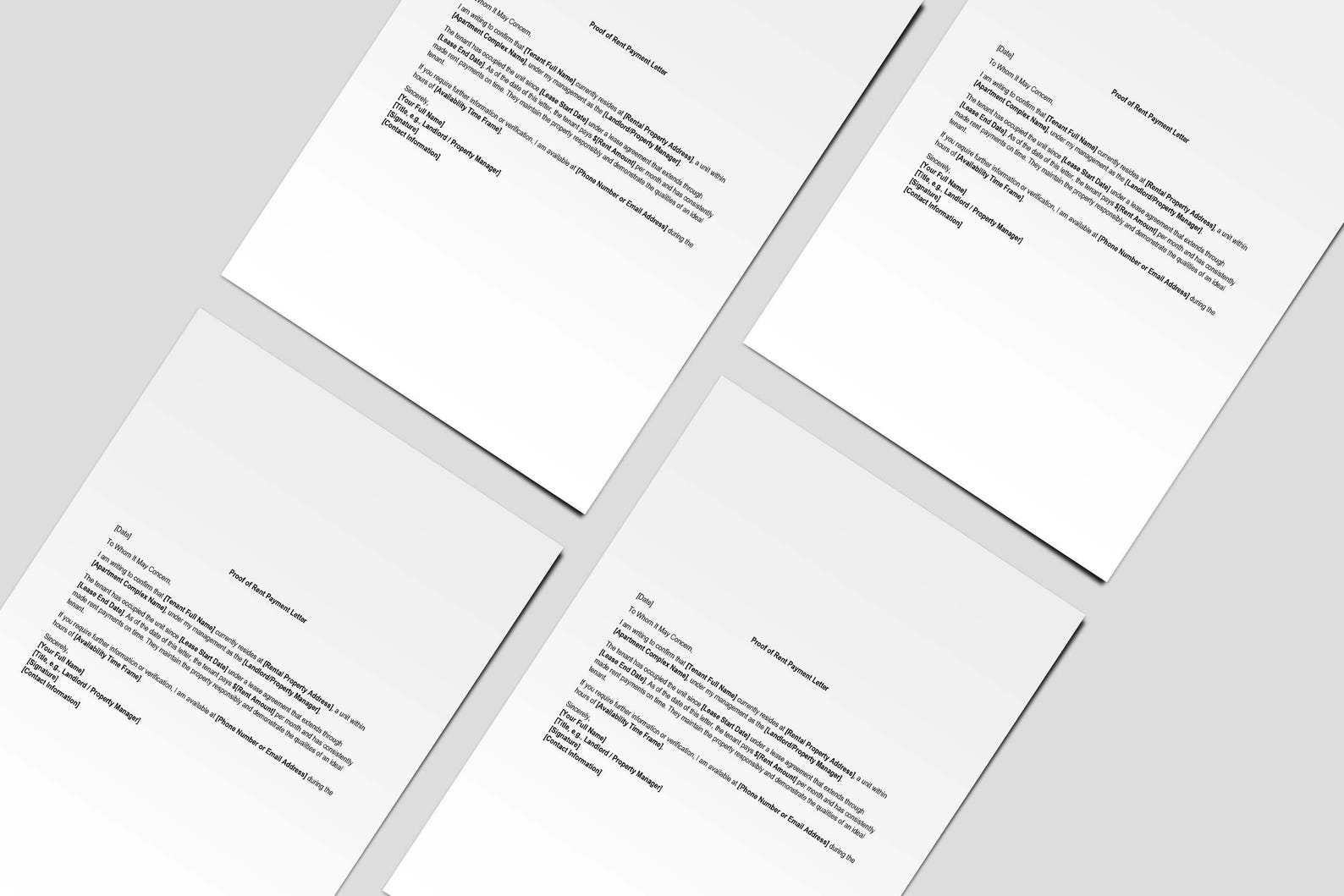 Proof of Rent Payment Letter Template,proof of Rental Payment Letter ...