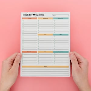 Work Day Organizerwork Plannerwork Scheduledaily - Etsy