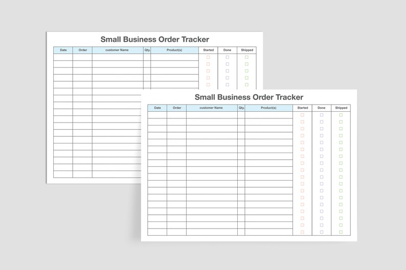 Small Business Order Tracker,purchase Order Template,order Form,order ...