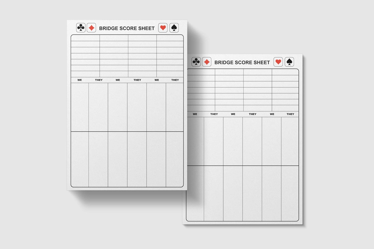 Bridge Score Sheet,bridge Score Sheet Printable,bridge Score Sheet ...