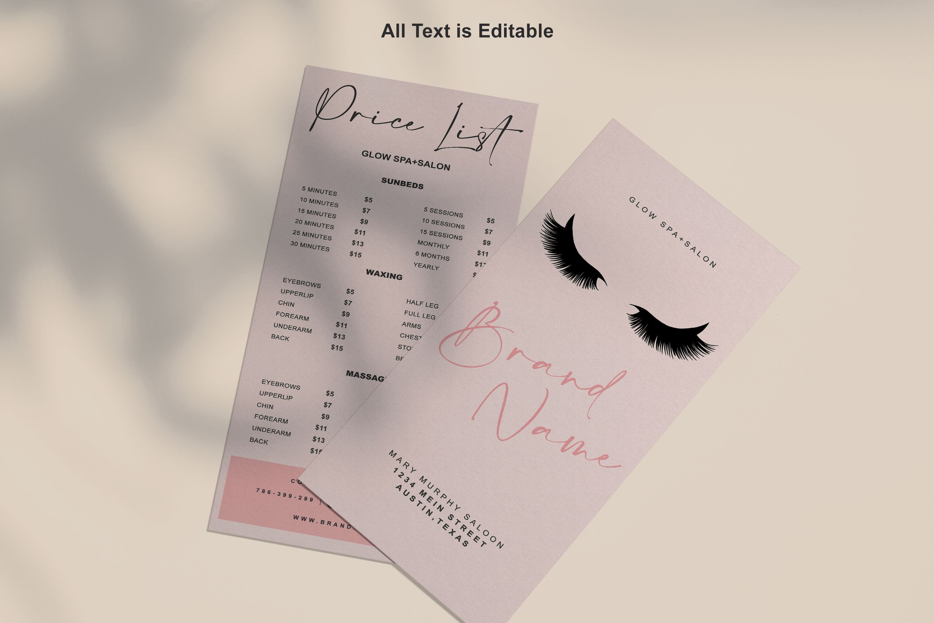 Editbale Lash Menuprintable Price Listlash Menulash - Etsy