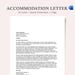 Accommodation Letter,accommodation Request Letter,accommodation Letter ...