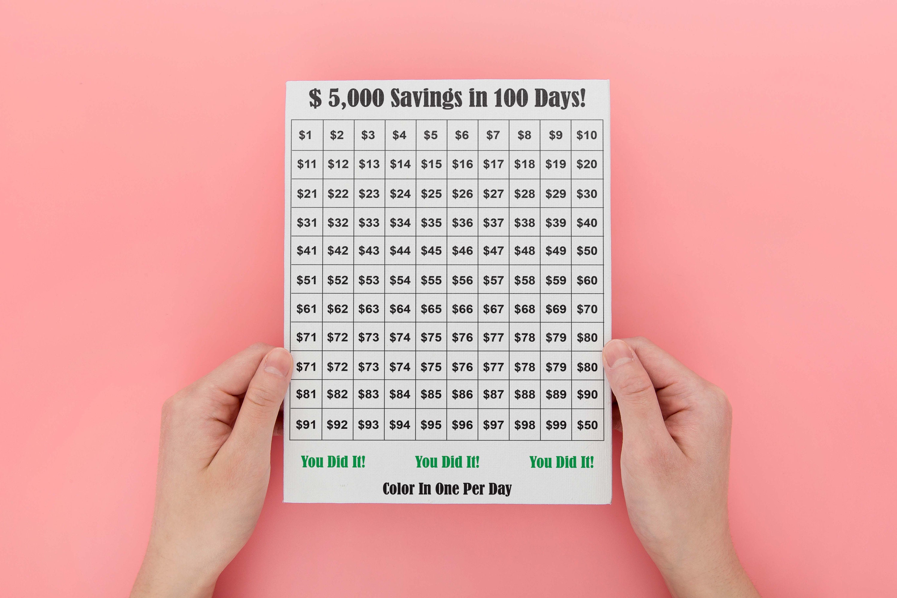 5000 Money Saving Challenge,money Saving Planner,goney Goal Tracker ...