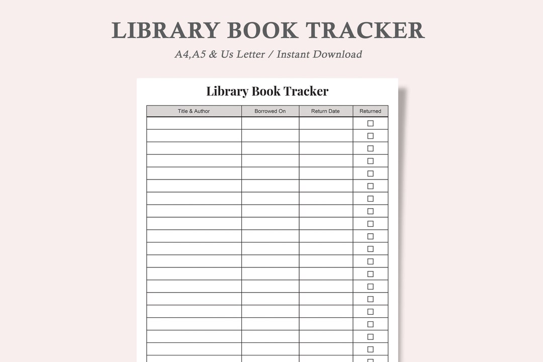Book Tracker,book Reading Tracker,book Tracker Journal,reading Tracker ...