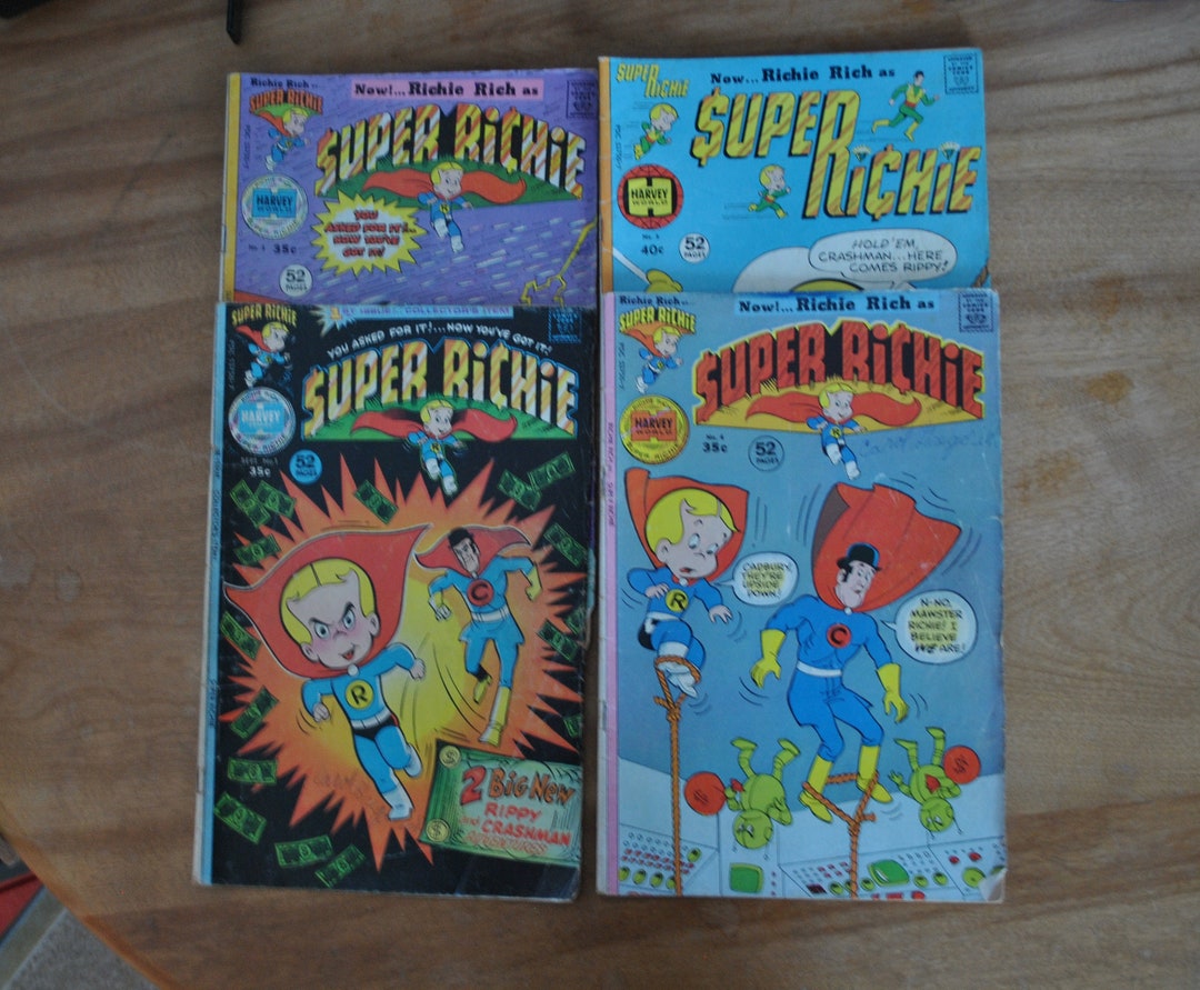 Richie Rich Super Richie Comic Books 4 Issues Mid 1970s - Etsy