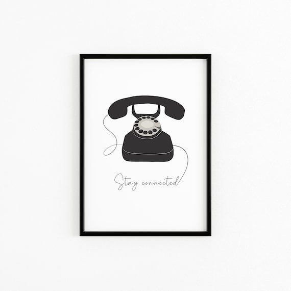 Telephone Art Print Wall Decor Vintage Telephone A4 Poster | Etsy