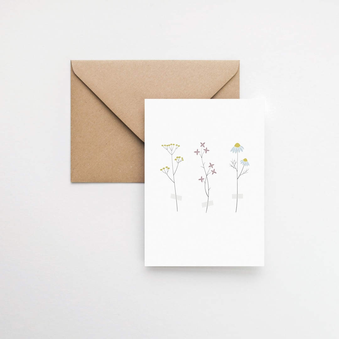 Wild Flowers Greeting Card / Flowers Cards / Birthday Cards With Flower ...