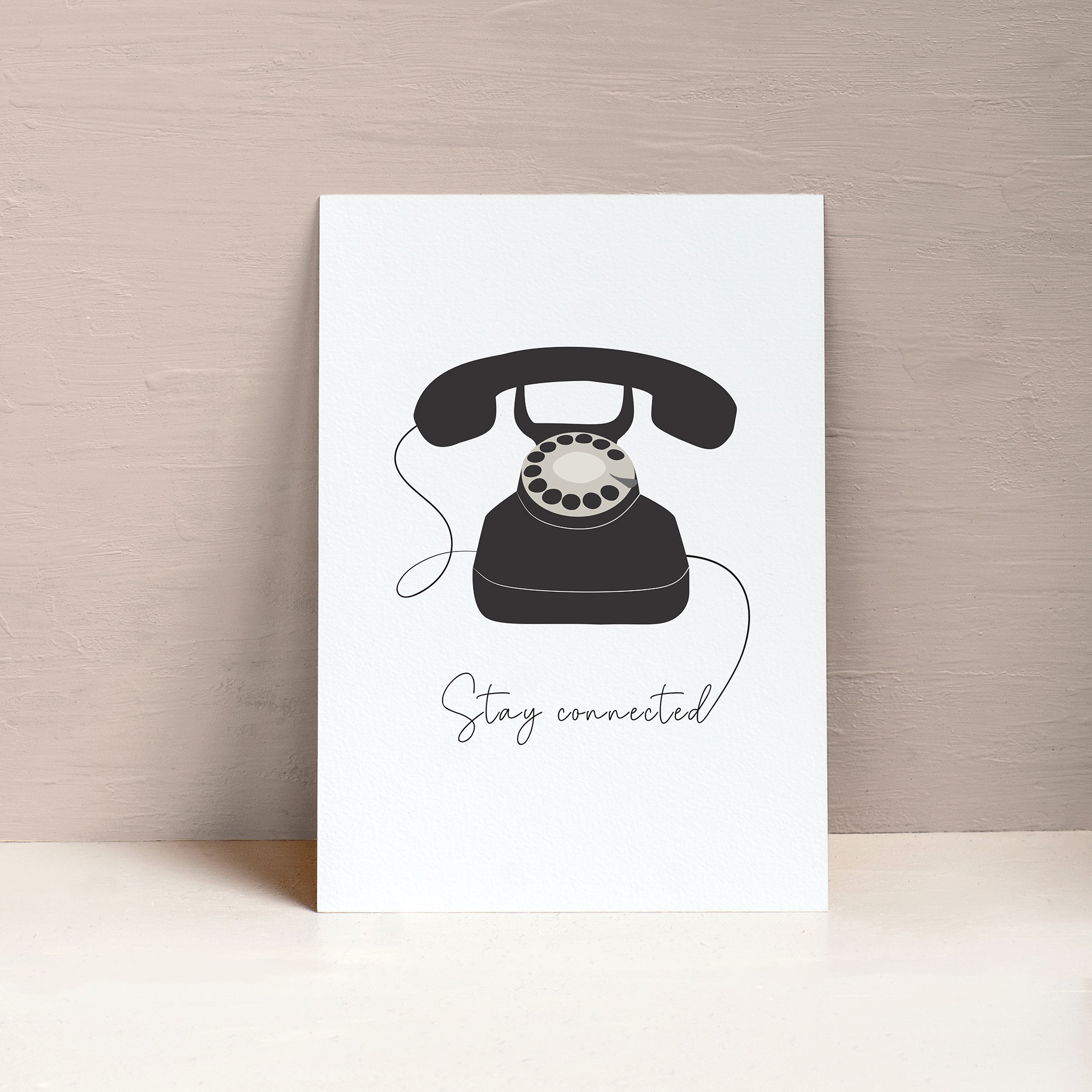 Telephone Art Print Wall Decor | Vintage Telephone A4 Poster | Elemente ...
