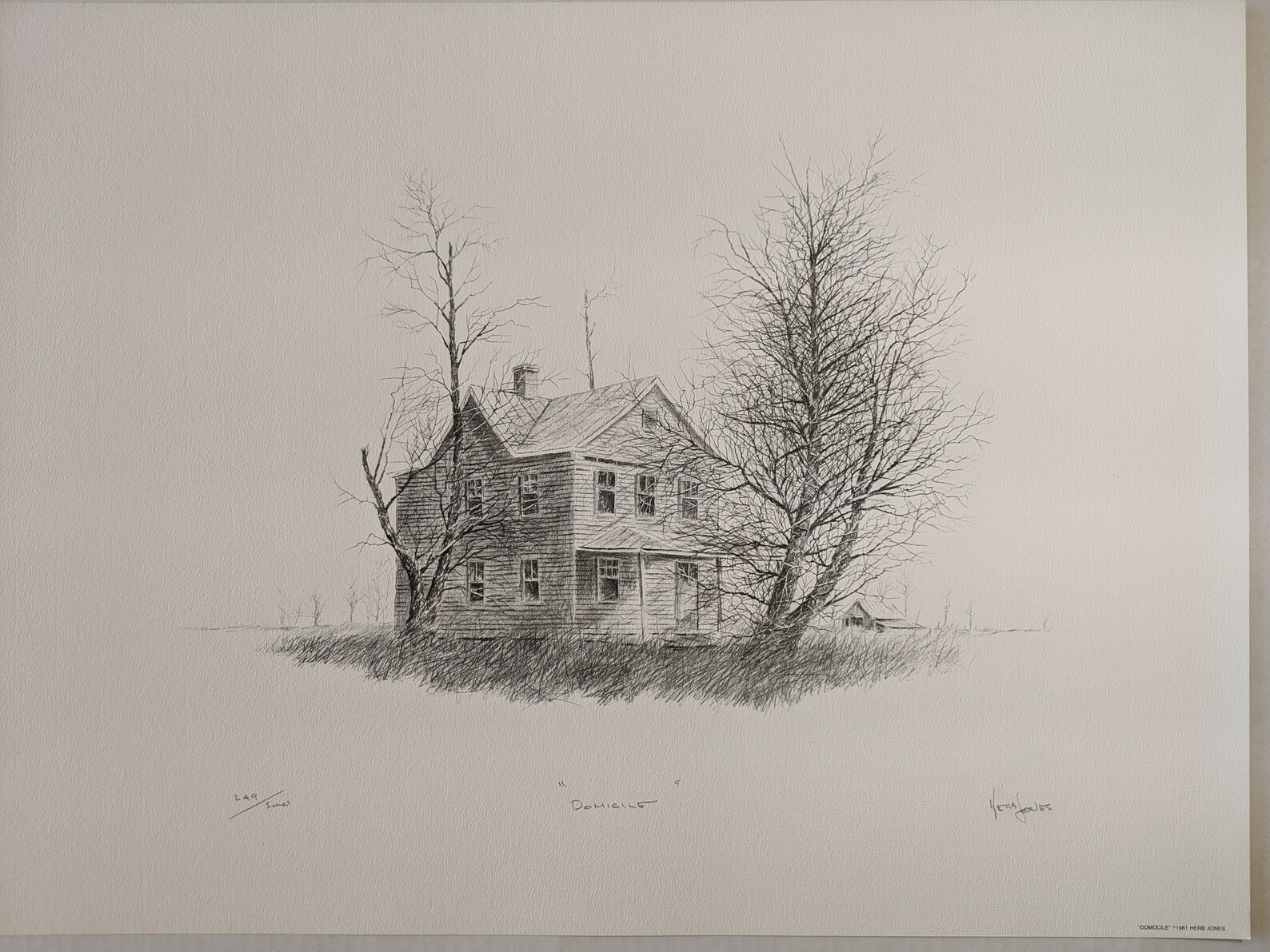 Limited Edition Print of Old Farmhouse. Signed and Numbered Herb Jones ...