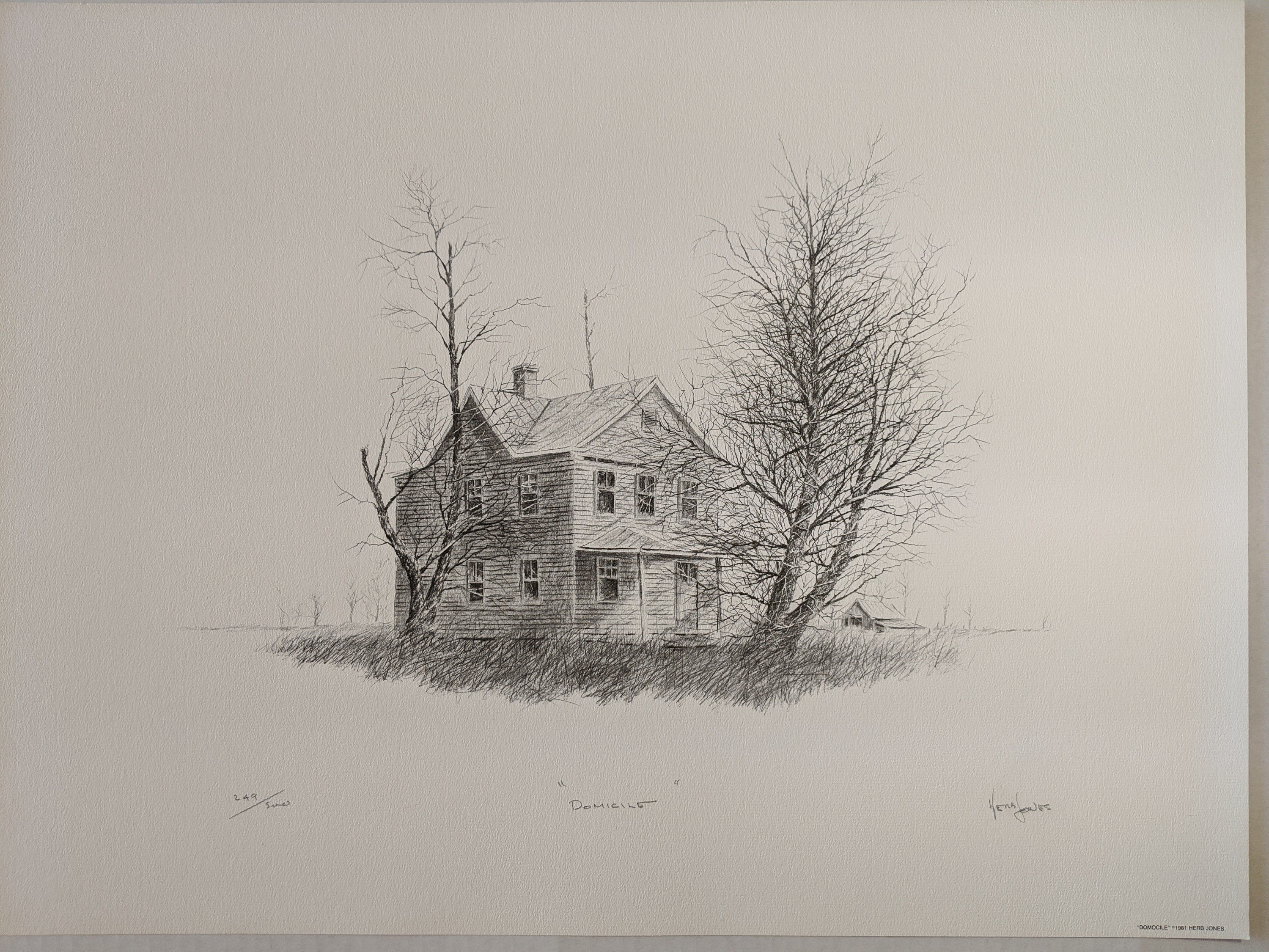 Limited Edition Print of Old Farmhouse. Signed and Numbered Herb Jones ...