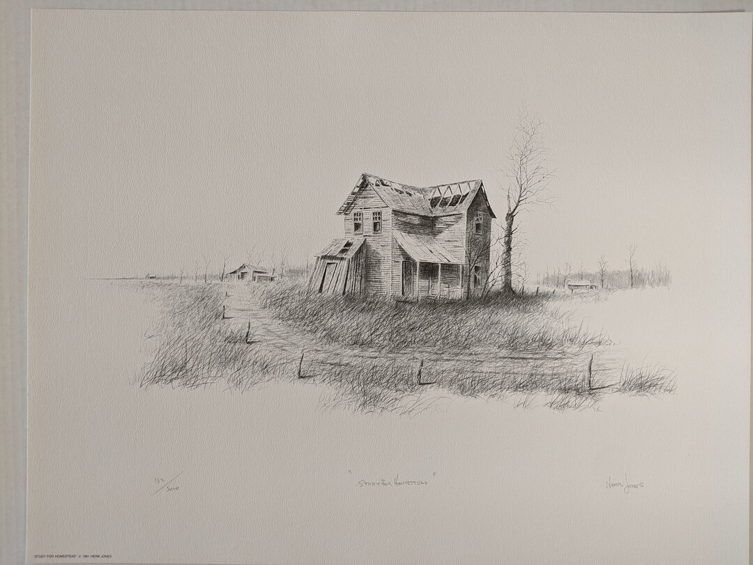 Limited Edition Print of Old Homestead. Signed and Numbered Herb Jones ...