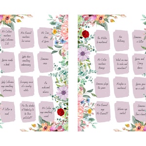 Pride and Prejudice Jane Austen Bingo Cards. Jane Austen Game. Literary ...