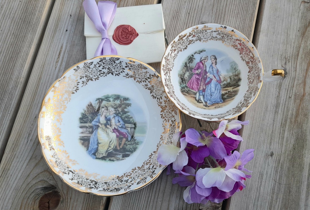 Vintage Tea Set Regency Couples Tea Set Jane Austen Style English Bone ...