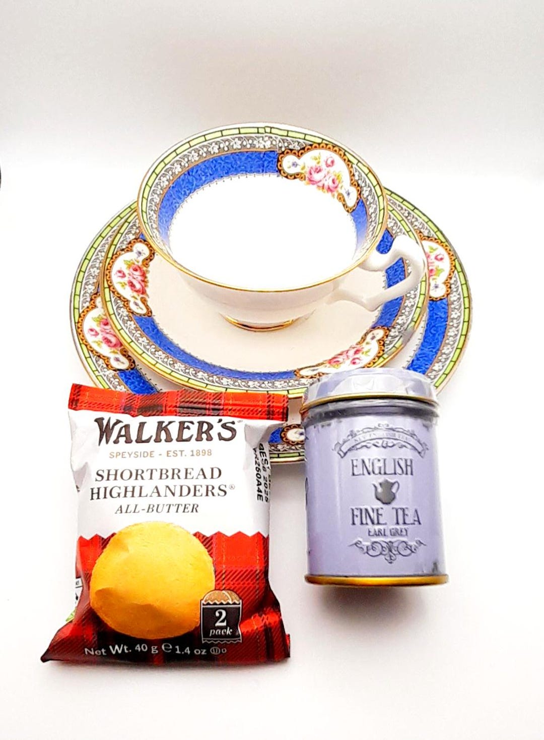 Jane Austen Teeset Trio Geschenkbox, Vintage Teeset Tasse, Untertasse und Kuchenteller. Regency ...