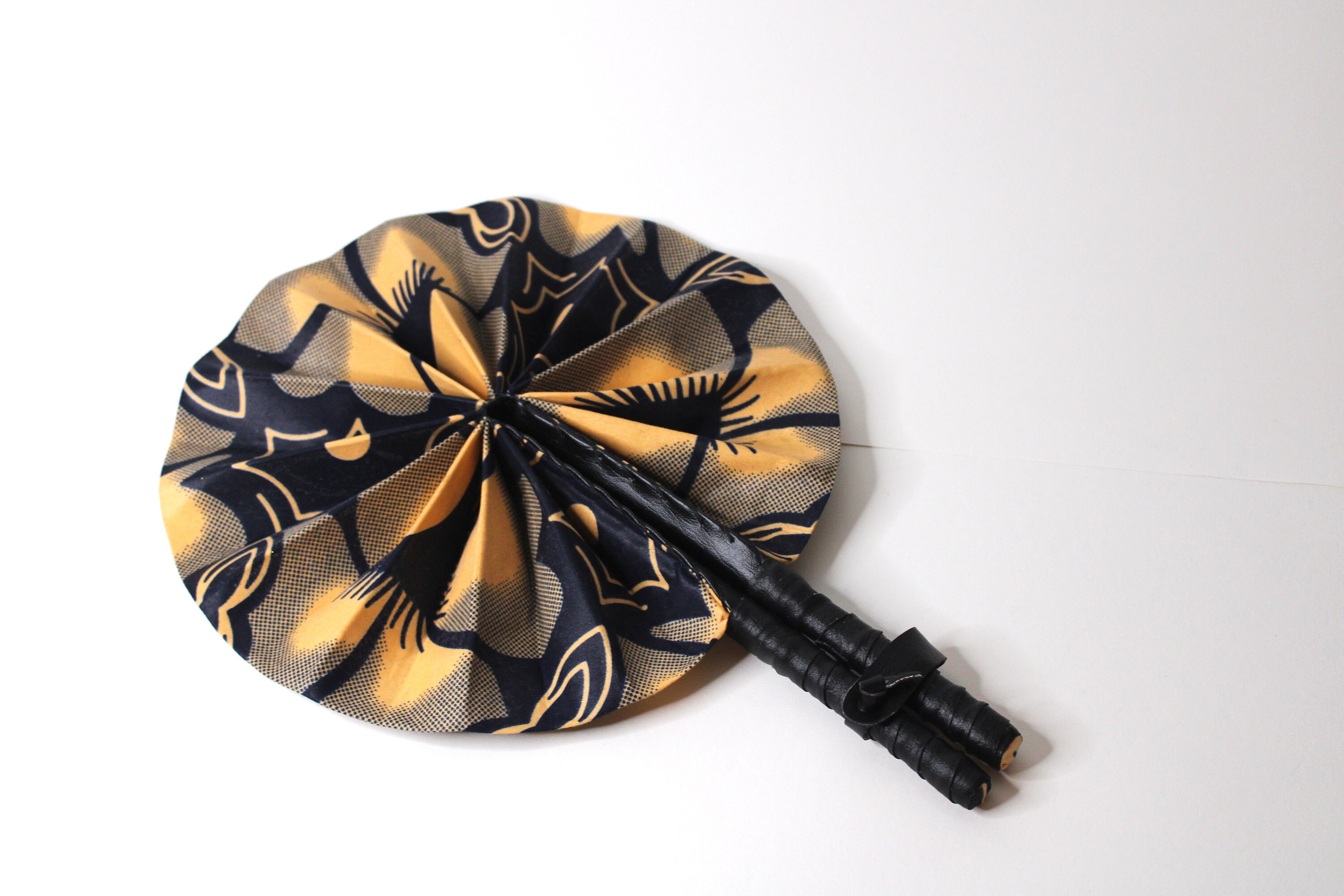 African Ankara Print Handheld Folding Hand Fan Cool & Warm Deep Floral ...