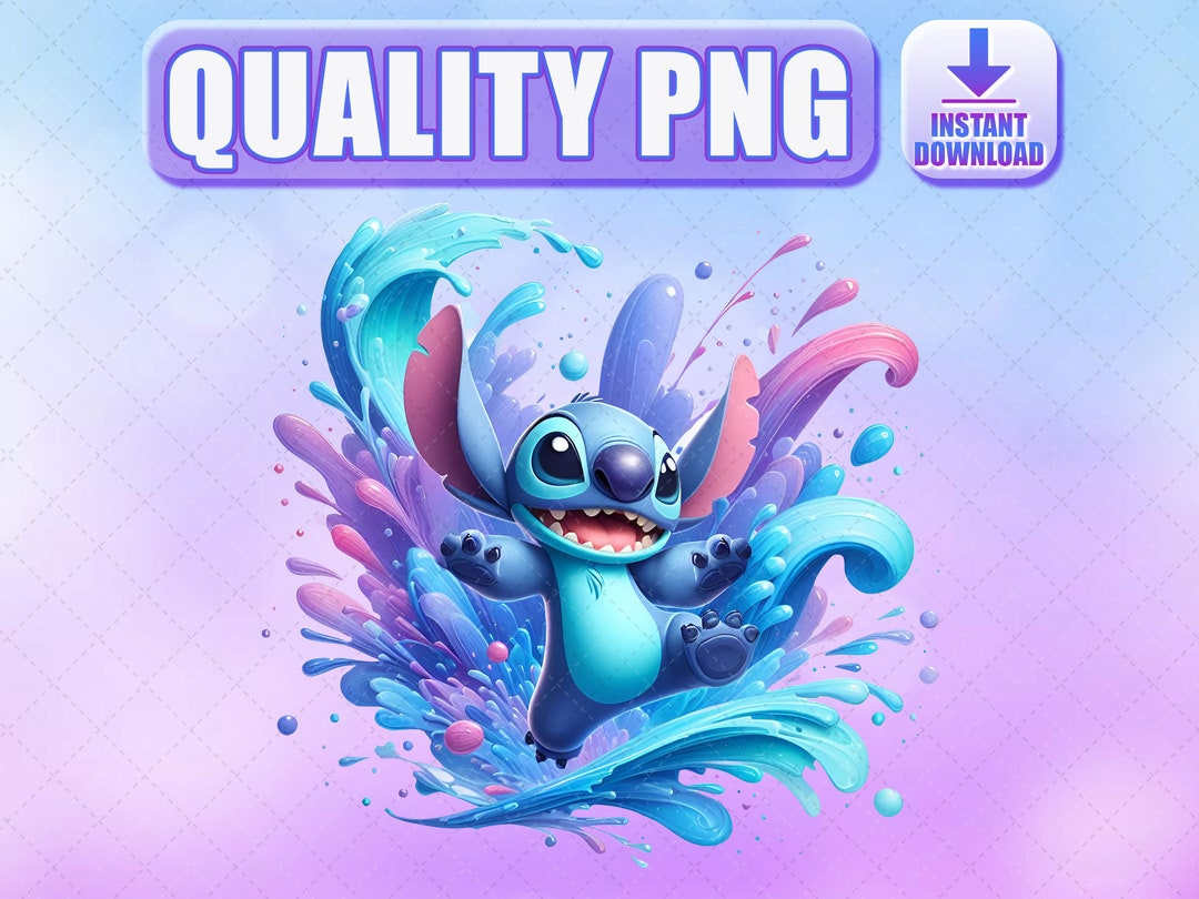 Stitch Splash and Watercolor PNG File, High Resolution Quality PNG File ...