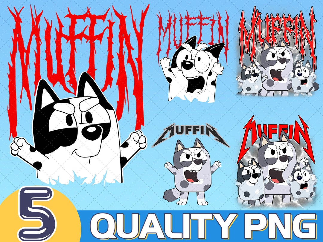5 Bluey Muffin Metal PNG, Bluey Emotions PNG, Muffin Bluey PNG, Bluey ...