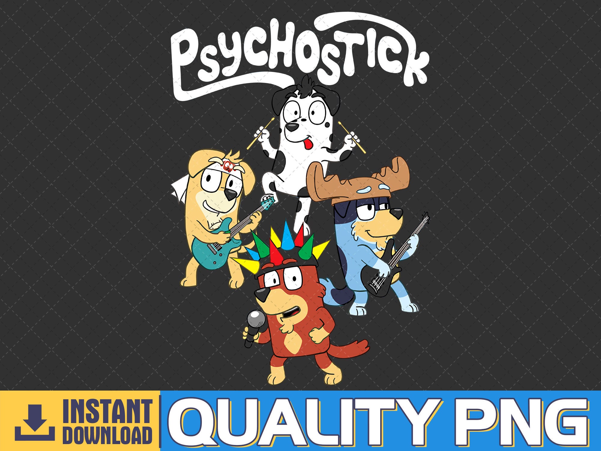 Bluey Metal Band PNG, Bluey Family PNG, Bluey Bingo Png, Bluey Png ...