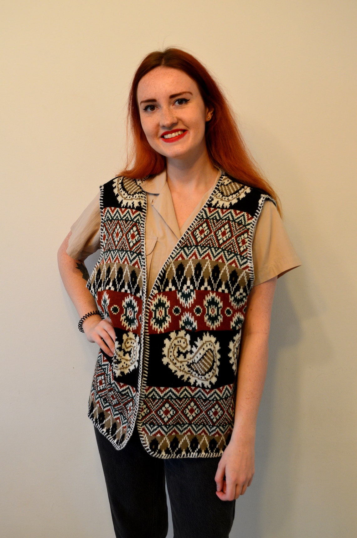 Vintage VEST Sweater 1970s 70s - Etsy
