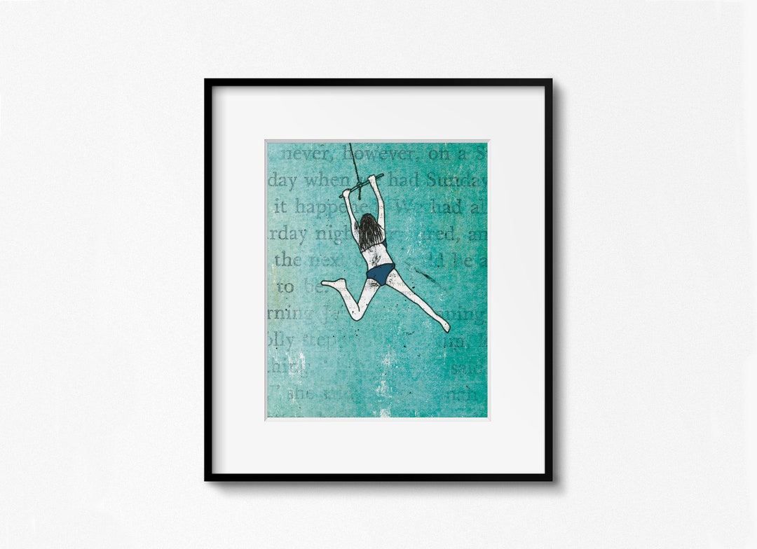 Girl Swinging, Hand Drawn, Print Art - Etsy