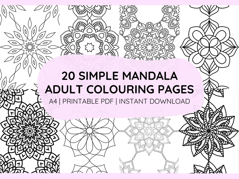 Mandala Adult Colouring Pages | Printable A4 PDF Instant Download ...