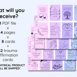 Empowering Affirmation Cards for Trauma Healing Journey | Printable A4 ...
