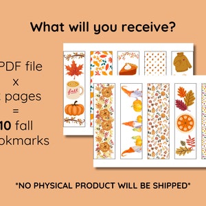 10 Printable Cute and Cozy Fall Bookmarks for Readers A4 PDF Instant ...
