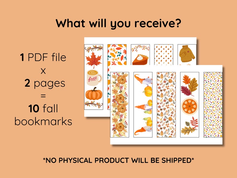 10 Printable Cute and Cozy Fall Bookmarks for Readers A4 PDF Instant ...