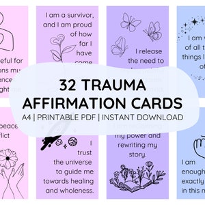 Empowering Affirmation Cards for Trauma Healing Journey | Printable A4 ...