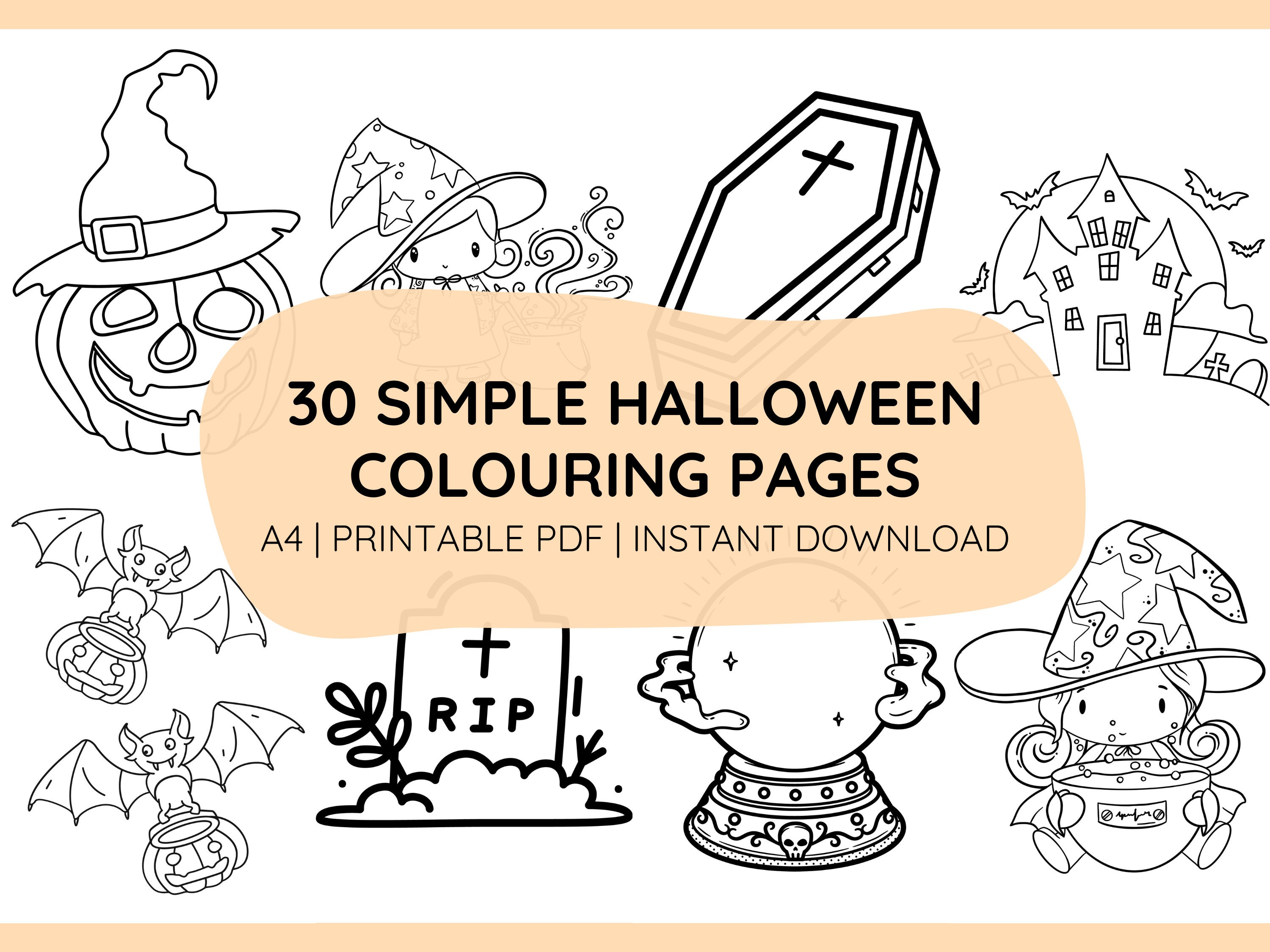 Halloween Spooky Season Colouring Pages | Printable A4 PDF Instant ...
