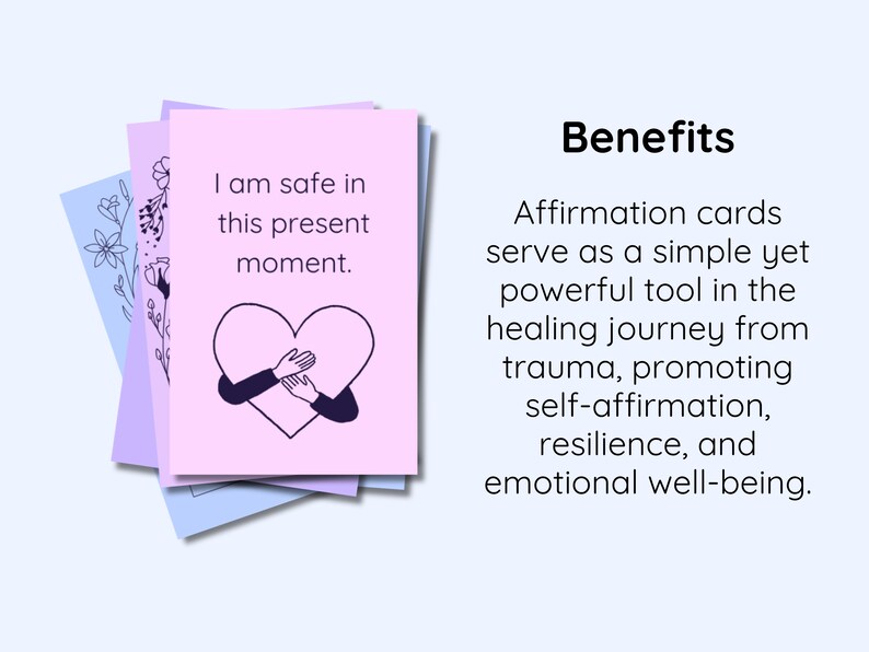 Empowering Affirmation Cards for Trauma Healing Journey | Printable A4 ...
