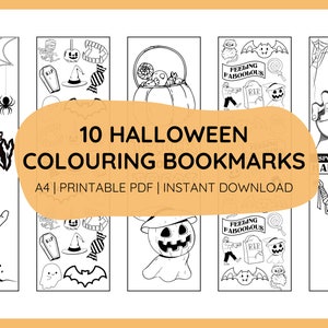Halloween Colouring Bookmarks | Printable A4 PDF Instant Download ...