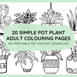 Indoor House Plant Adult Colouring Pages | Printable A4 PDF Instant ...