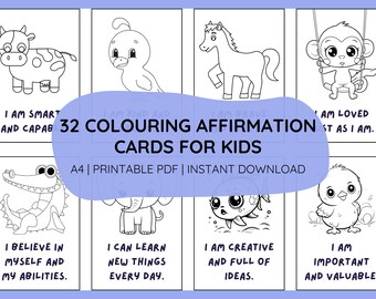 Cute Baby Animal Positive Affirmation Cards for Kids | Printable A4 PDF ...