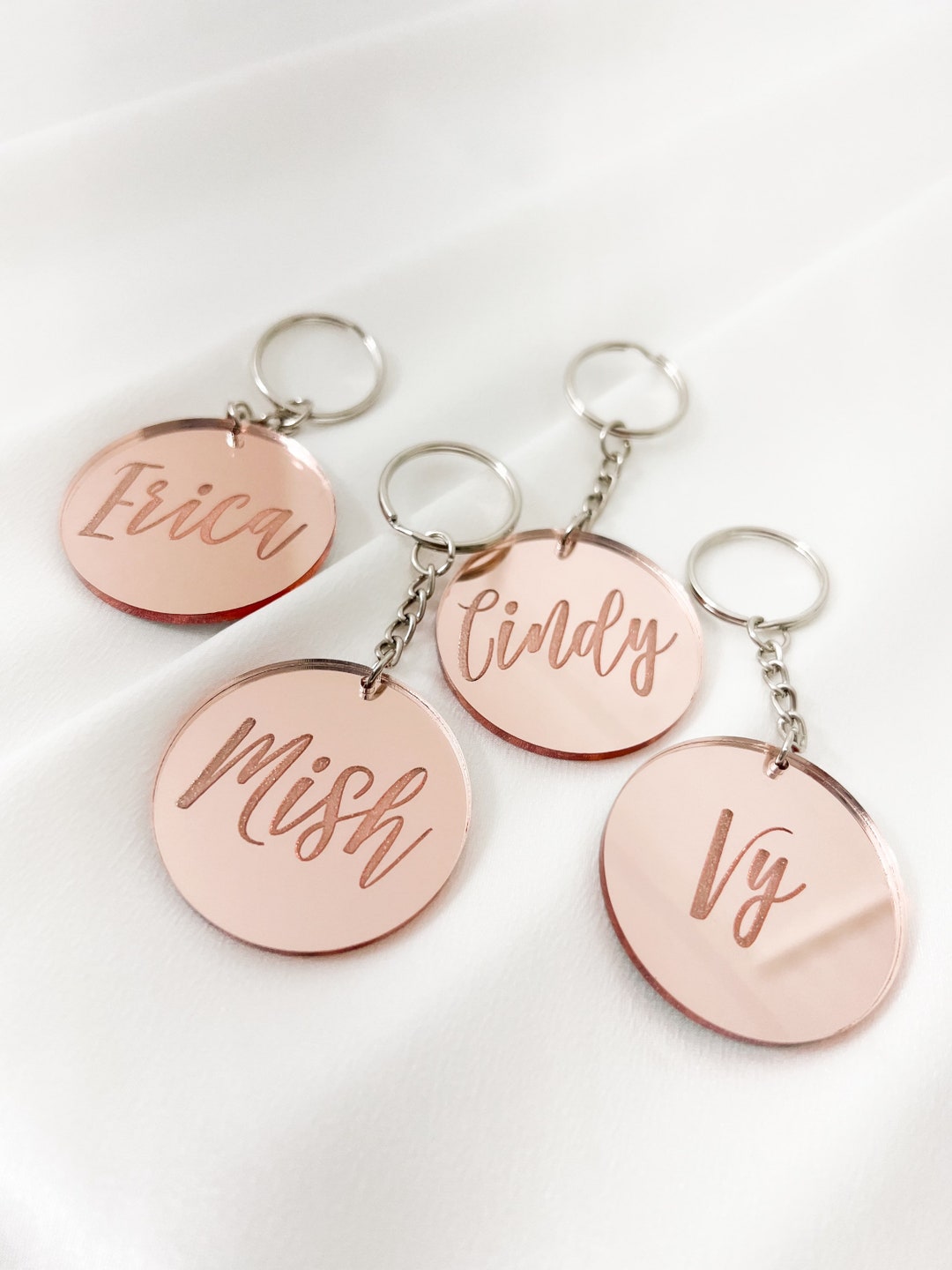 Personalized Acrylic Round Keychains - Etsy