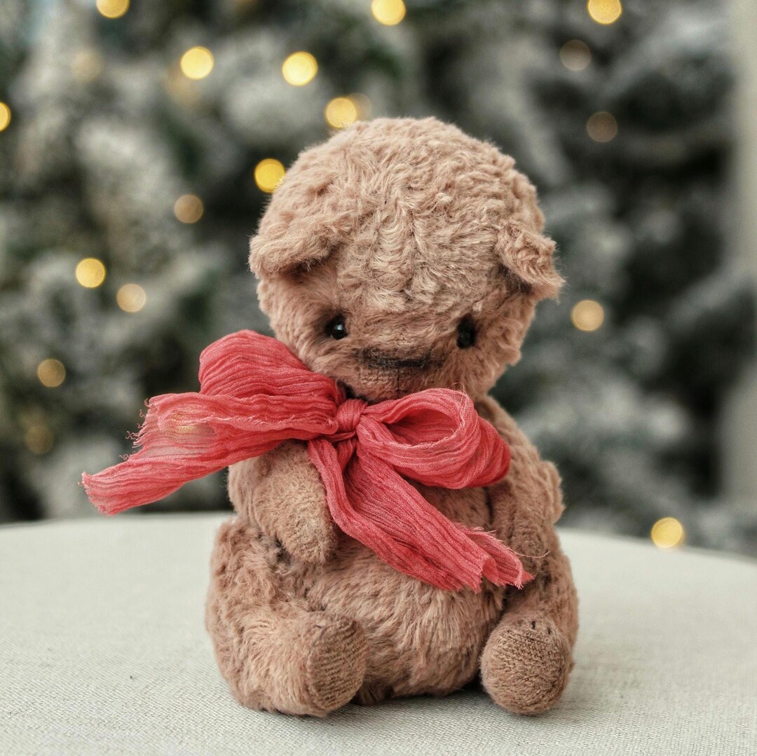 Handmade Teddy Bear Brown Bear Miniature Teddy Bear Artist Toys Stuffed ...