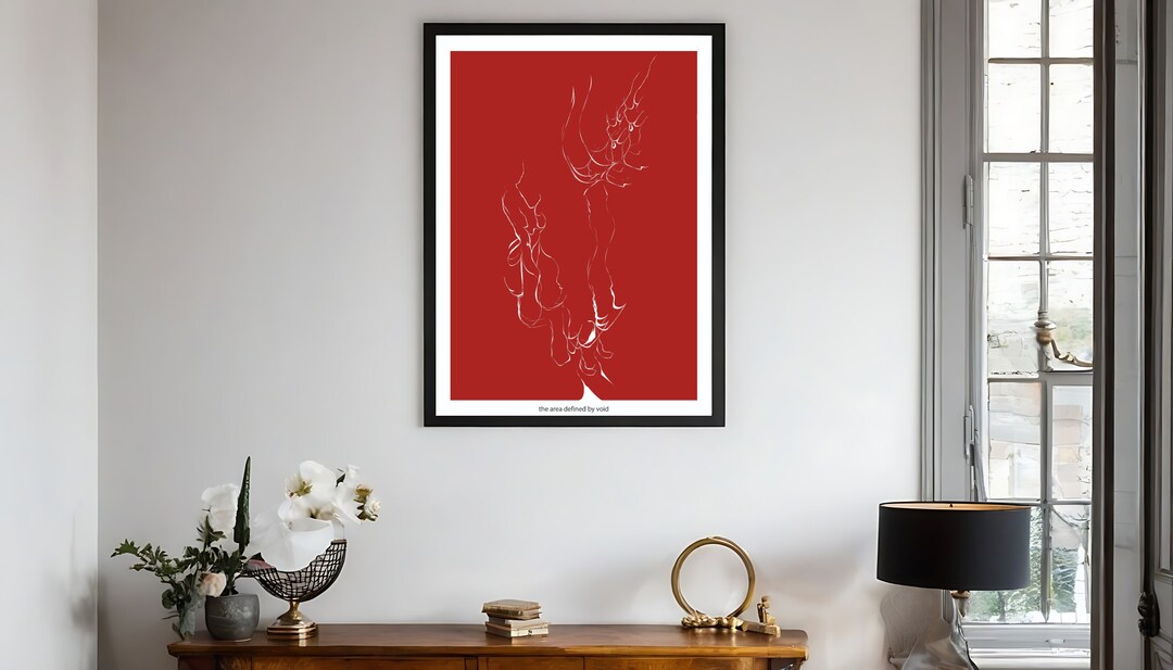 A2 Red Poster Print I Modern Digital Wall Art I Printable Wall Art I ...