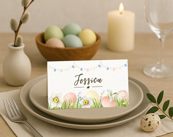 Easter Place Cards | Printable Easter Table Card | Easter Dinner Decor ...