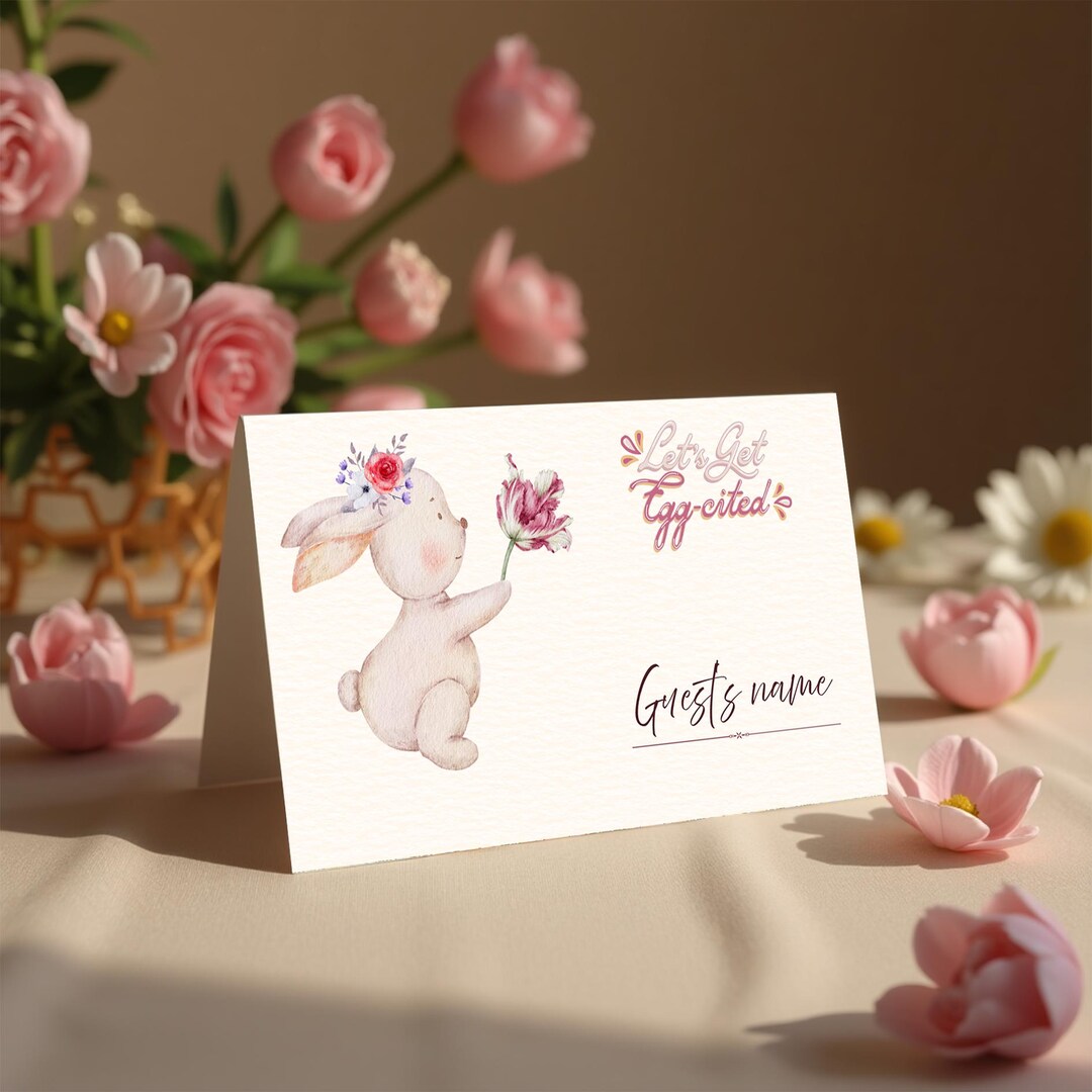 Easter Place Card Template | Printable Easter Place Card | Editable ...