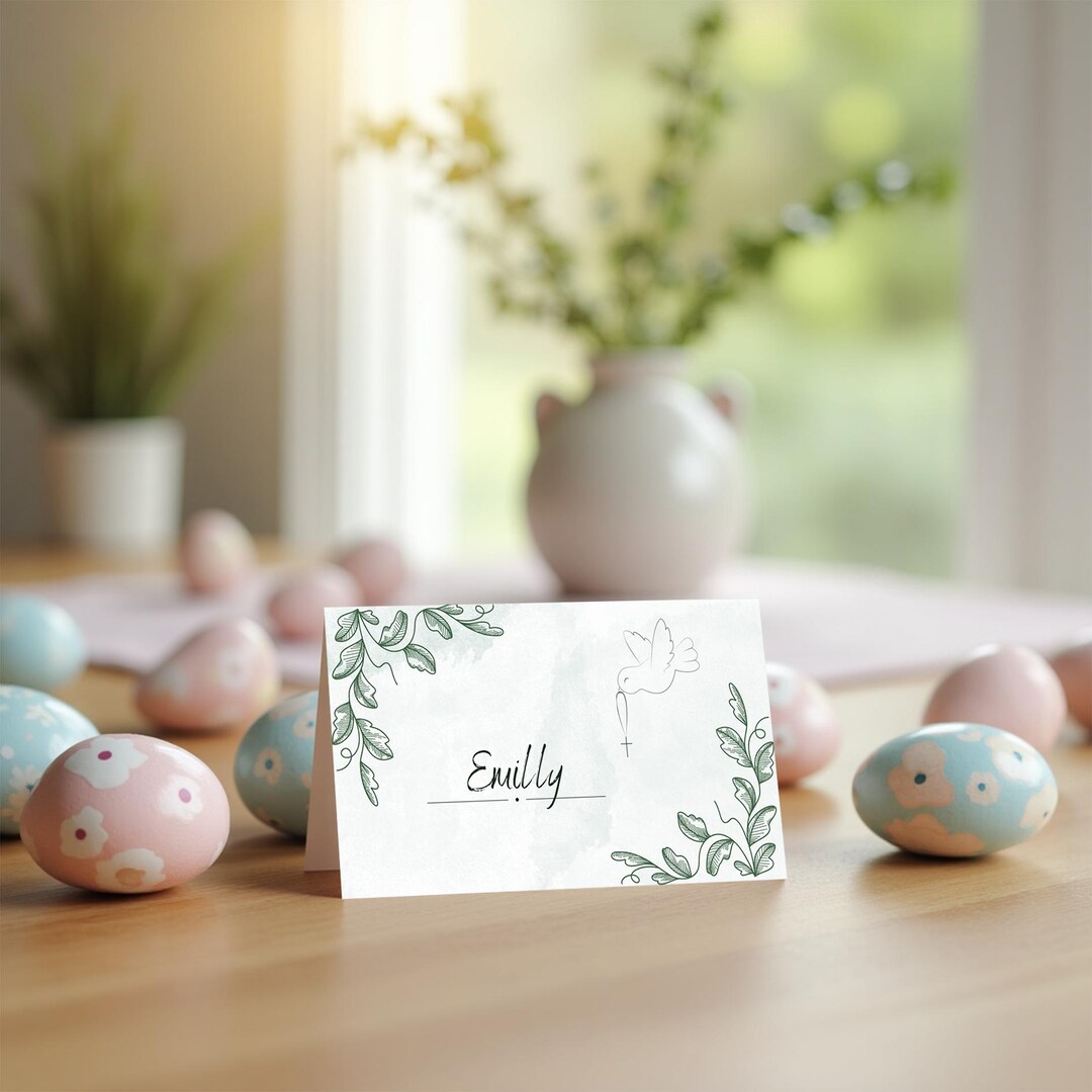 Printable Easter Place Card | Easter Table Decor | Easter Brunch Name ...