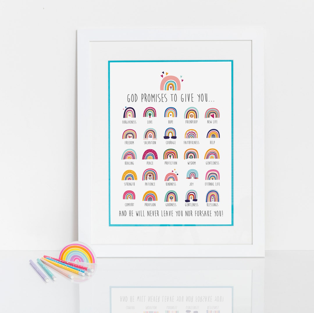RAINBOWS - God Promises to Give You... Christian Art Print/bible Verse ...