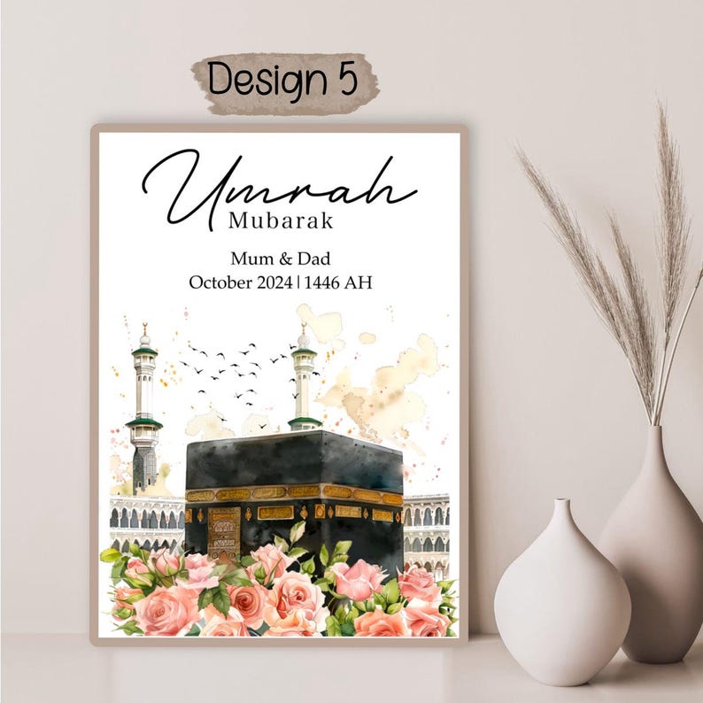 Personalised Umrah Frame| Umrah Mubarak Print| Umrah Gift| Hajj Umrah ...