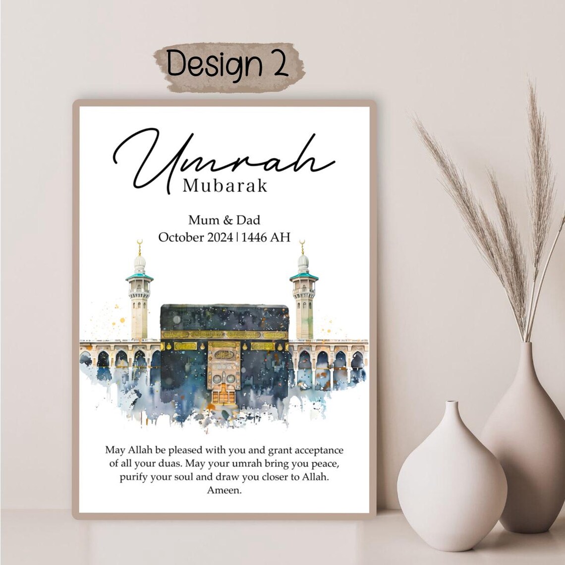 Personalised Umrah Frame| Umrah Mubarak Print| Umrah Gift| Hajj Umrah ...