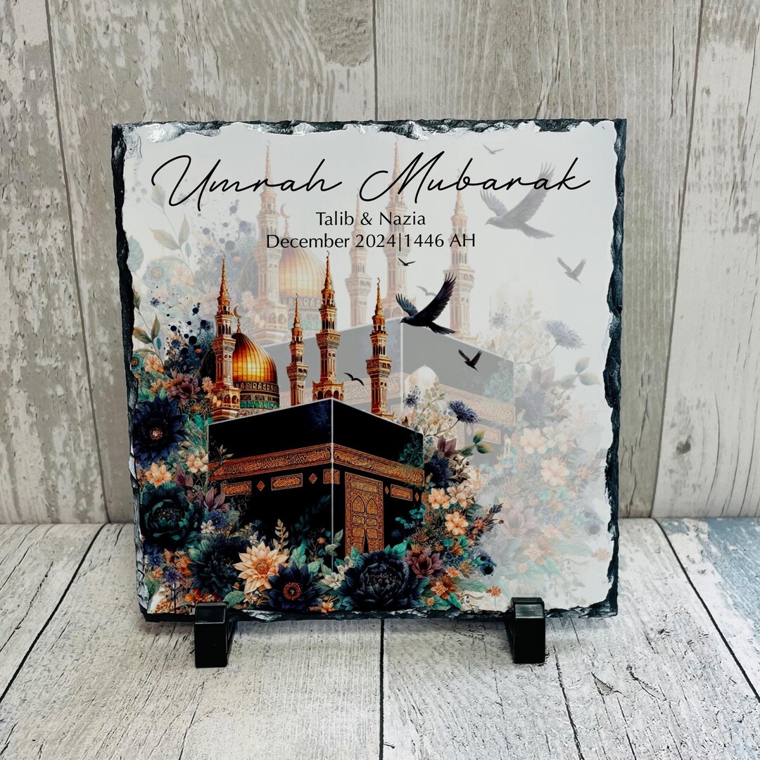 Personalised Umrah Hajj Slate Gift| Umrah Mubarak Gift| Hajj Mubarak ...