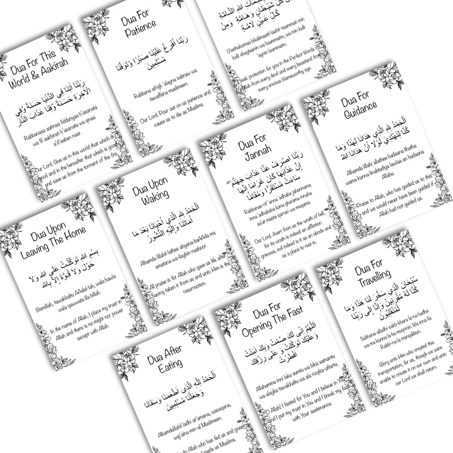 Dua Flash Cards | Pack of 20 Dua Cards | Islamic Gifts | Dua Reminders ...