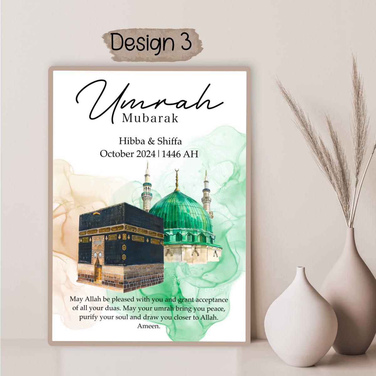 Personalised Umrah Frame| Umrah Mubarak Print| Umrah Gift| Hajj Umrah ...