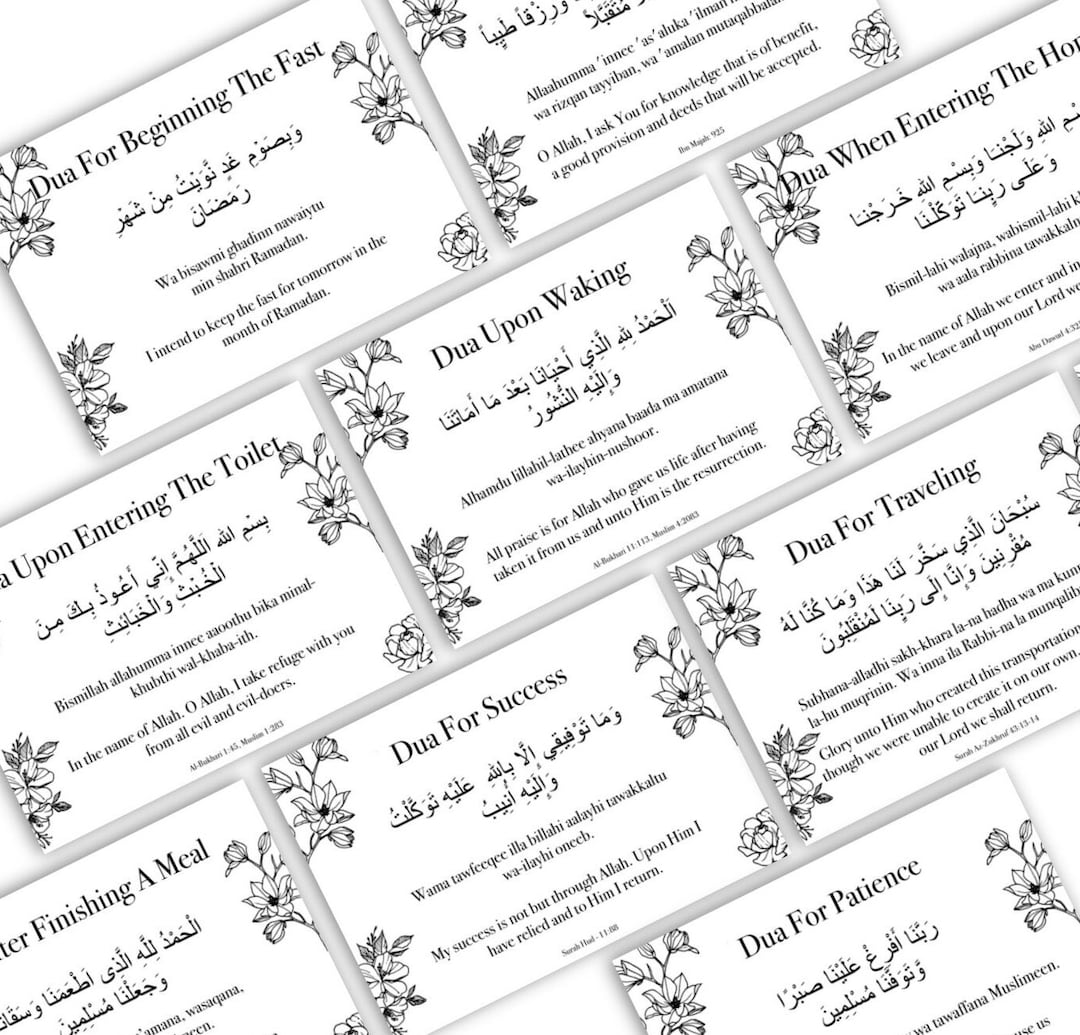 Dua Flash Cards Pack of 20 Dua Cards Islamic Gifts Dua Reminders ...