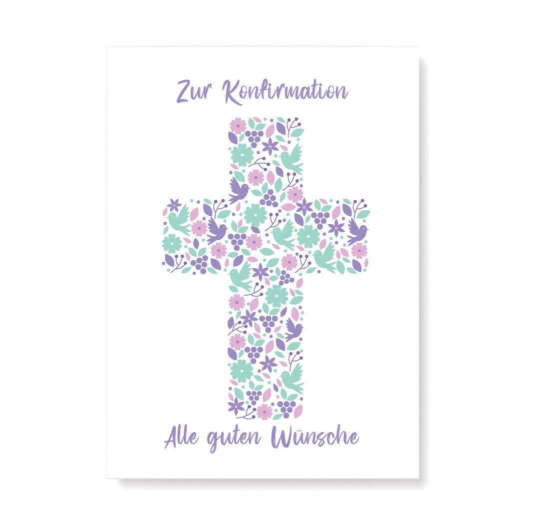 Card for Confirmation, Confirmation Card for Girls for Protestant ...