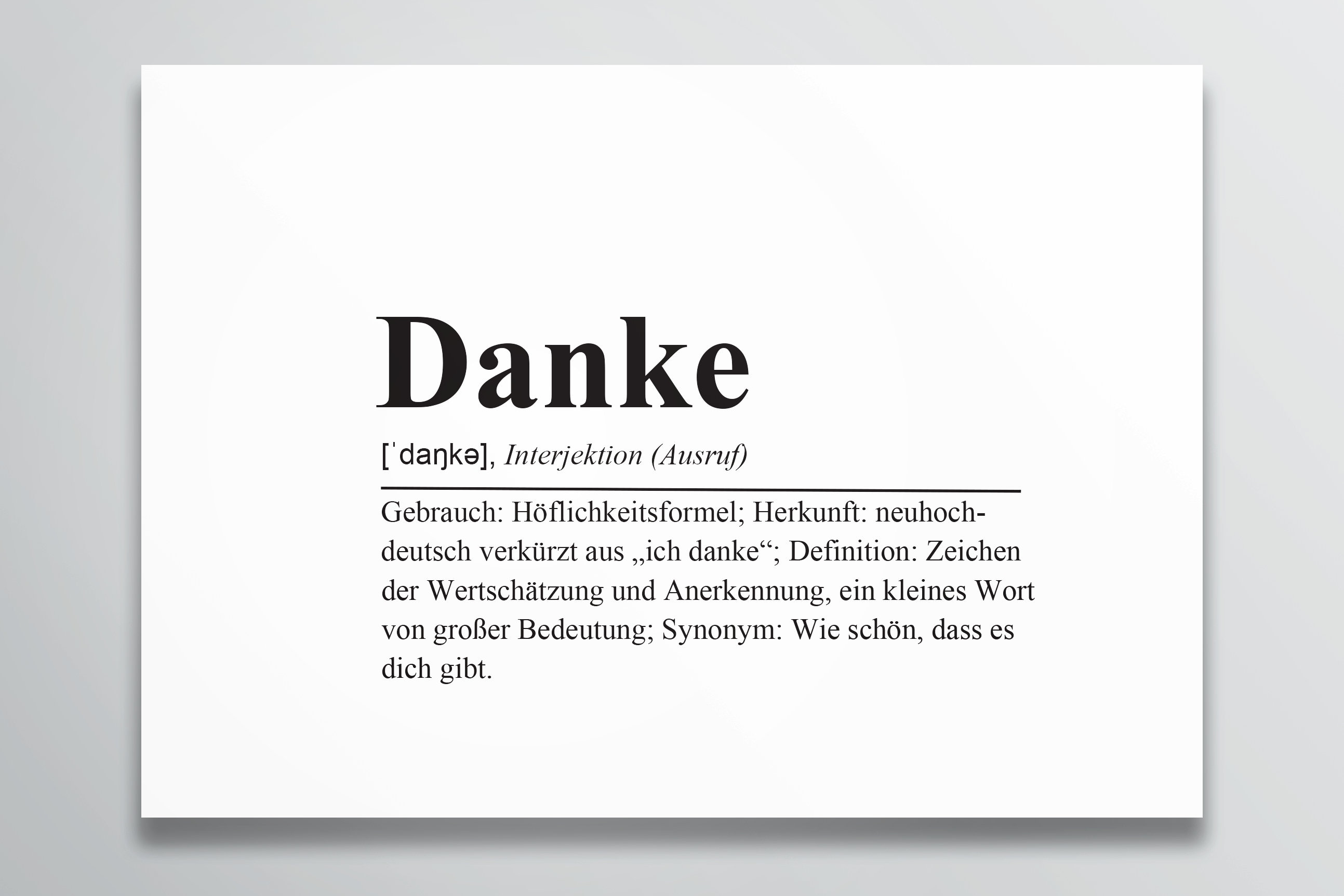 Danke Definition Dankeskarten 12 Dankeschön Karten Blanko | Etsy